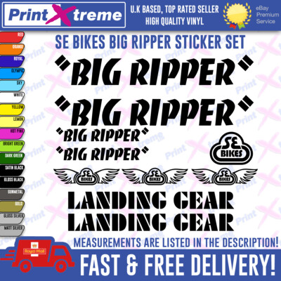 BIG RIPPER BMX Vinyl Decals, Stickers, Bike Cycling, SE BIKES LANDING ...