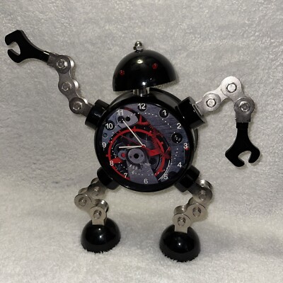 Robo Clock, Black – Robot Clock – Robot Alarm Clock Movable Joints ...
