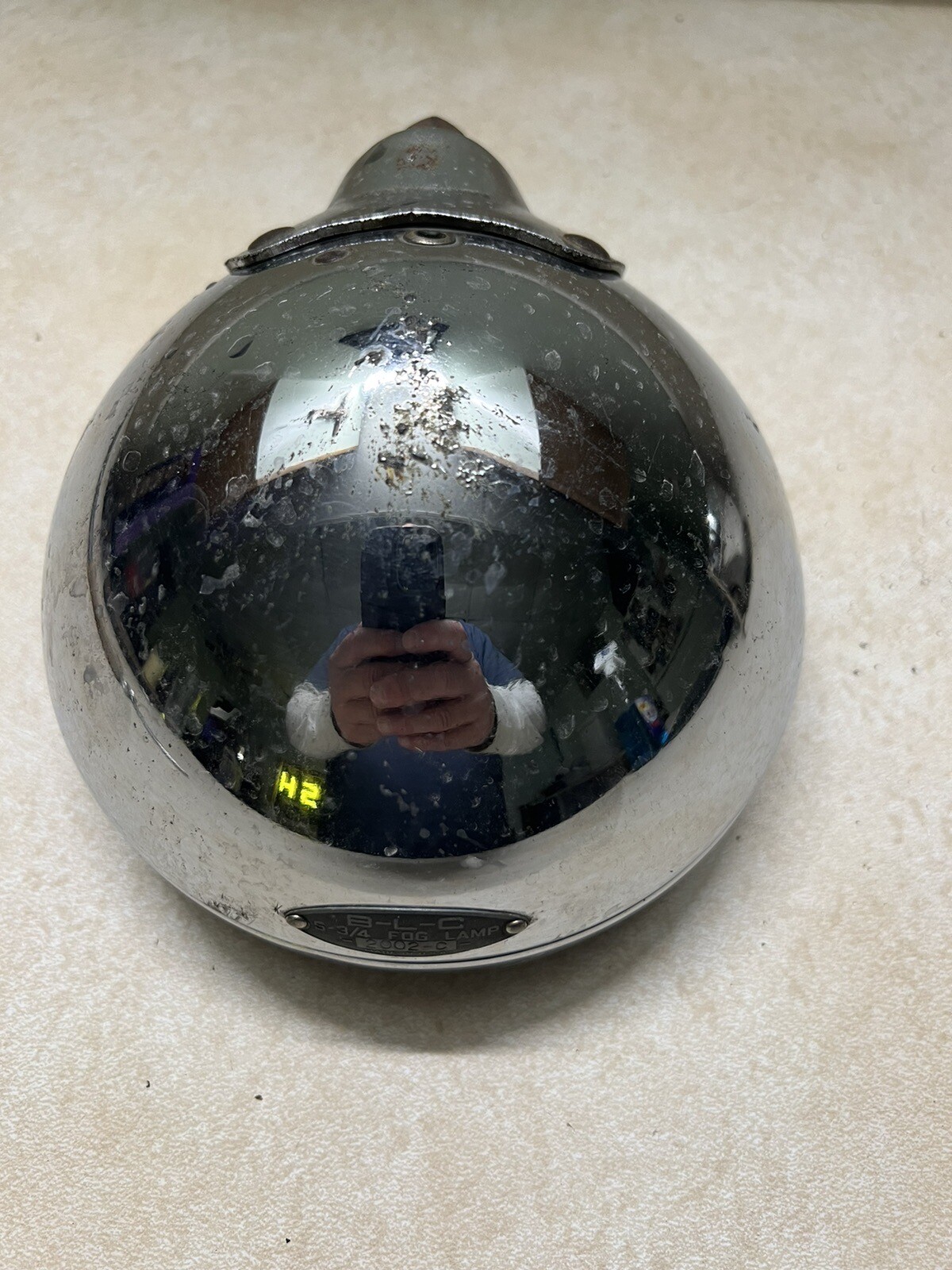 B-L-C 2002-C antique fog LAMP 5 3/4 Early Auto driving LIGHT vintage ...