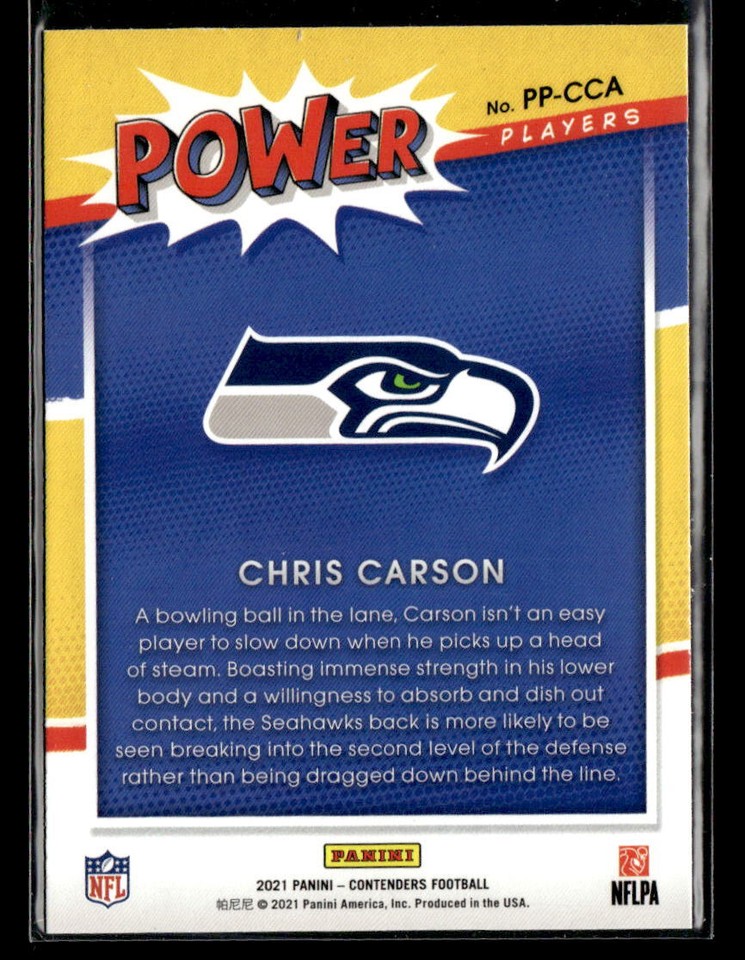 2021 Panini Contenders #PP-CCA Chris Carson Power Players card | eBay
