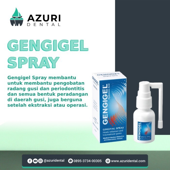 GENGIGEL Hyaluronic Acid Gingival Spray 20ml - Heals Inflamed ...