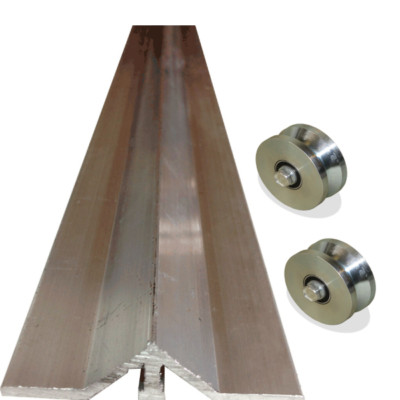 4" Dura Wheel & Gate V Track Aluminum 30ft in 5 - 6ft Sections | eBay