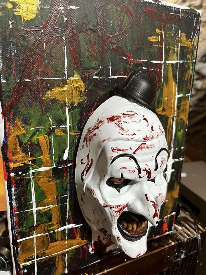 Terrifier 3 -3D Art The Clown Art Piece-Hand Painted- 9x12 UnFramed ...
