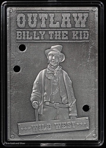 2023 $2 Niue Wild West Outlaw Billy the Kid 1 oz Silver Antiqued Coin ...