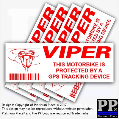 5 x MOTORBIKE-VIPER GPS Tracking Device-External Stickers-Bike,Security ...