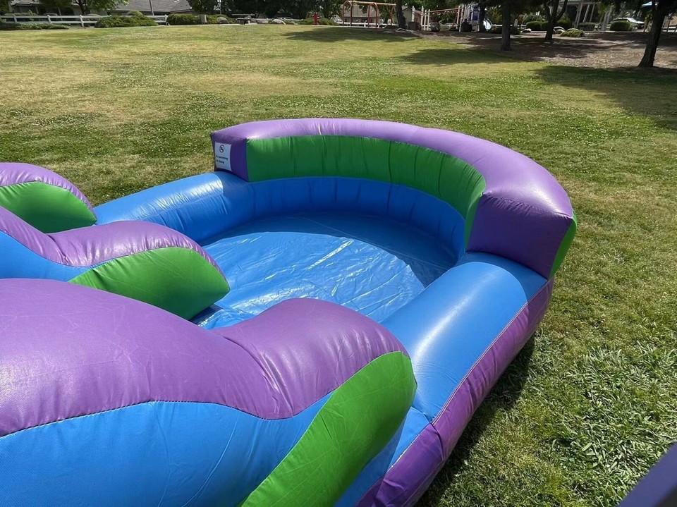 Tropical Purple Marble 12 Foot Inflatable Water Slide + Commercial 1HP ...