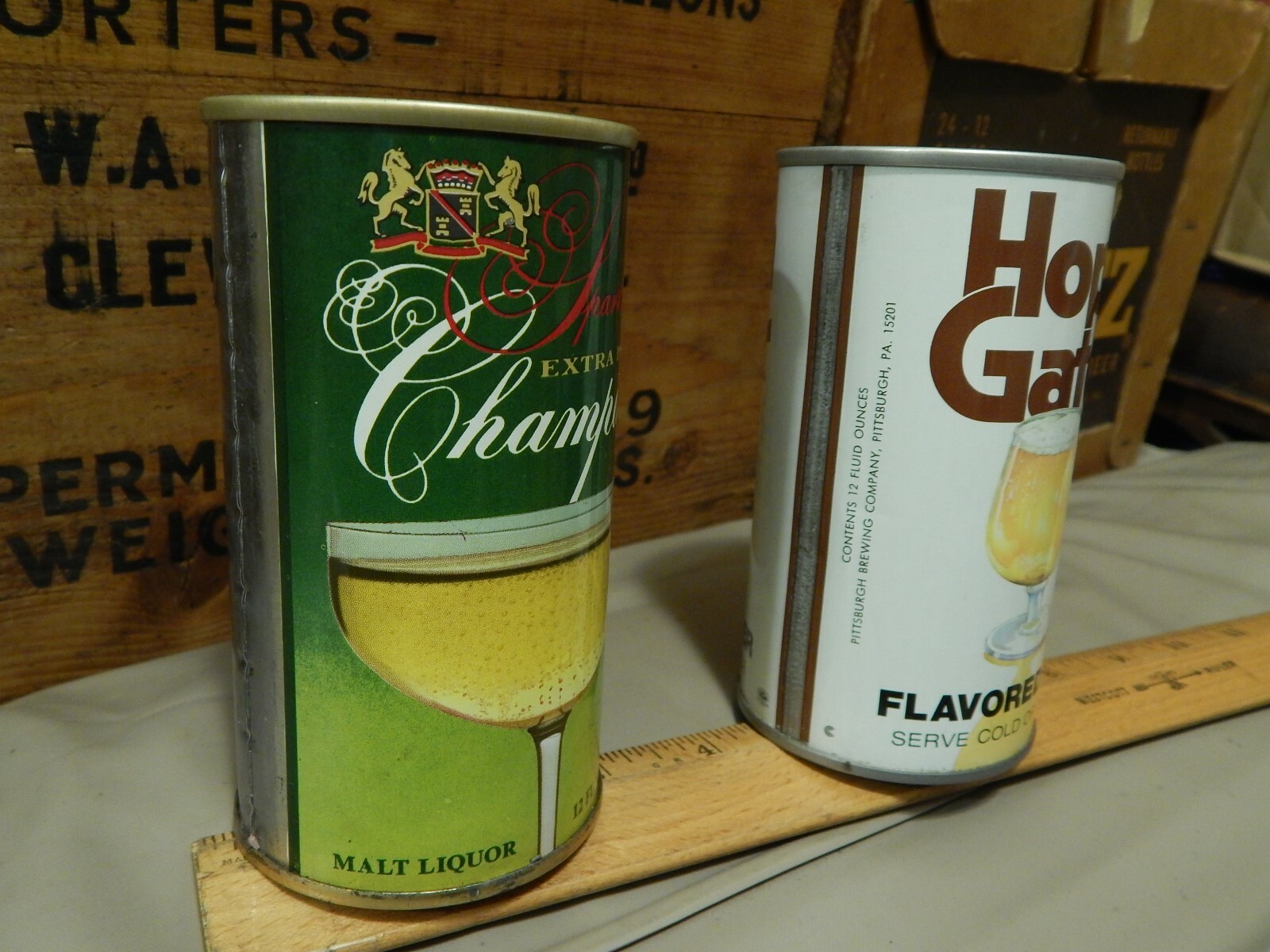 '70s Pull Tab Beer Cans {LOT of 2} Champale + Hop 'n Gator (12oz) Vtg ...