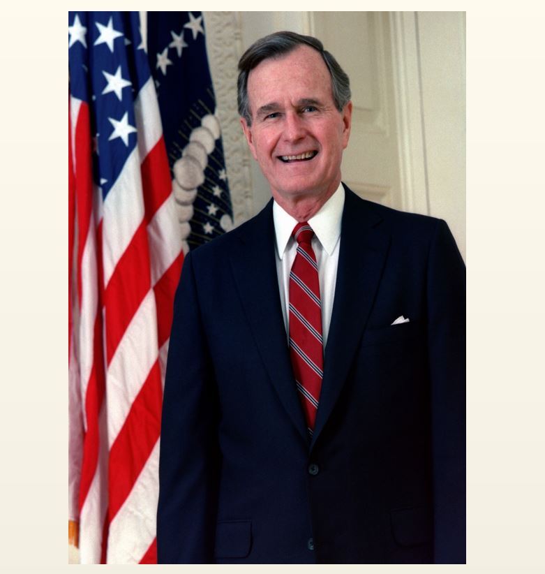 George H W Bush Official Portrait PHOTO, Art Print, US President White ...