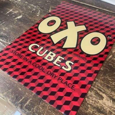Oxo Cube Red- Metal Wall Sign 28cm x 41 cm. | eBay.de