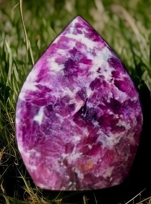 Natural Flashy Purple Lithium Mica Freeform with Pink Tourmaline 3.8oz ...