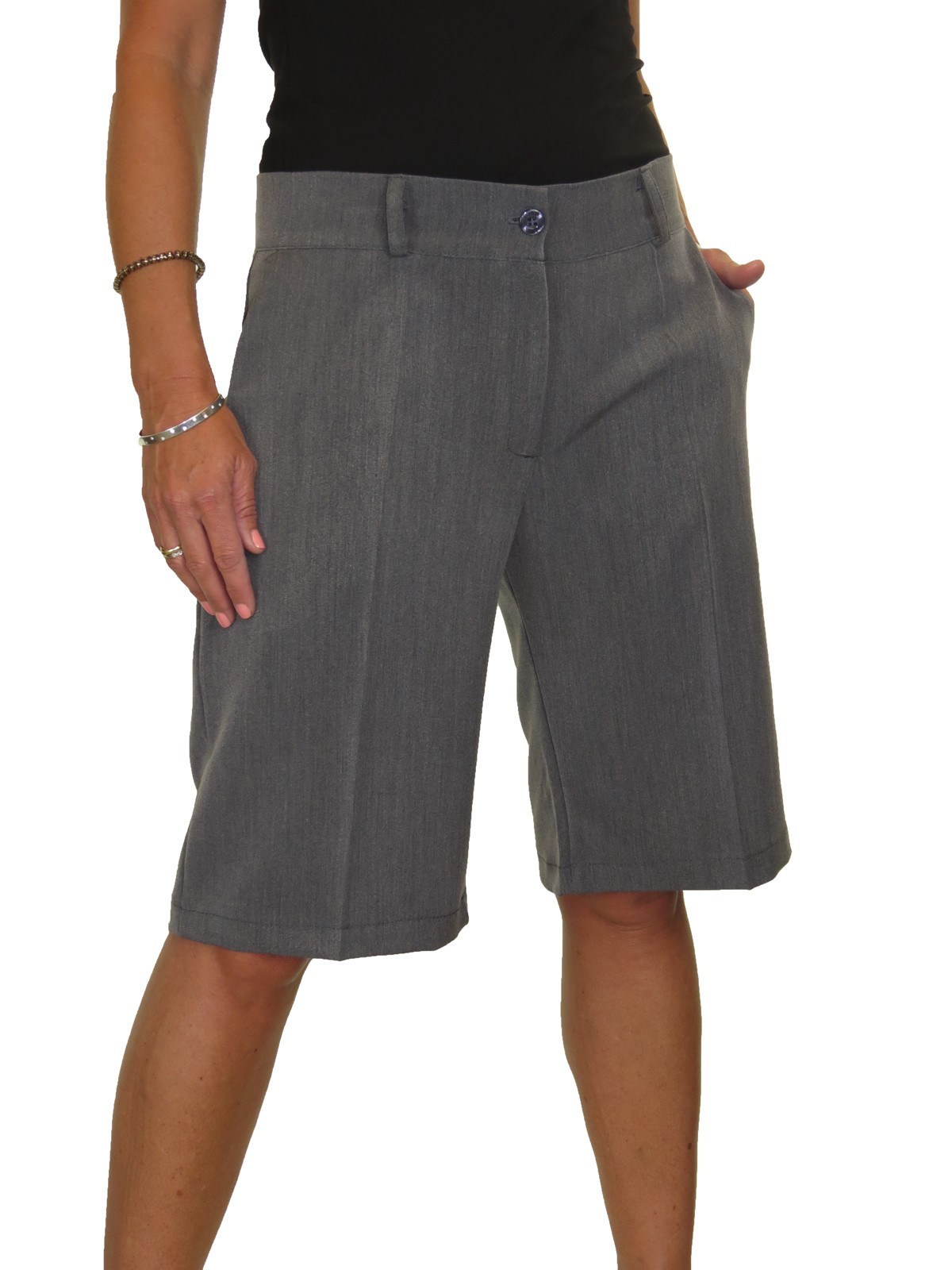 Ladies Smart Summer Casual Day Evening Tailored Knee Length Shorts NEW ...