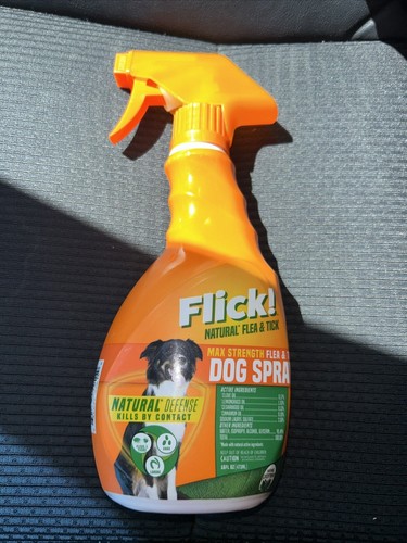 Flick! Natural Defense-Max Strength Flea & Tick Dog Spray Bottle 16lf ...