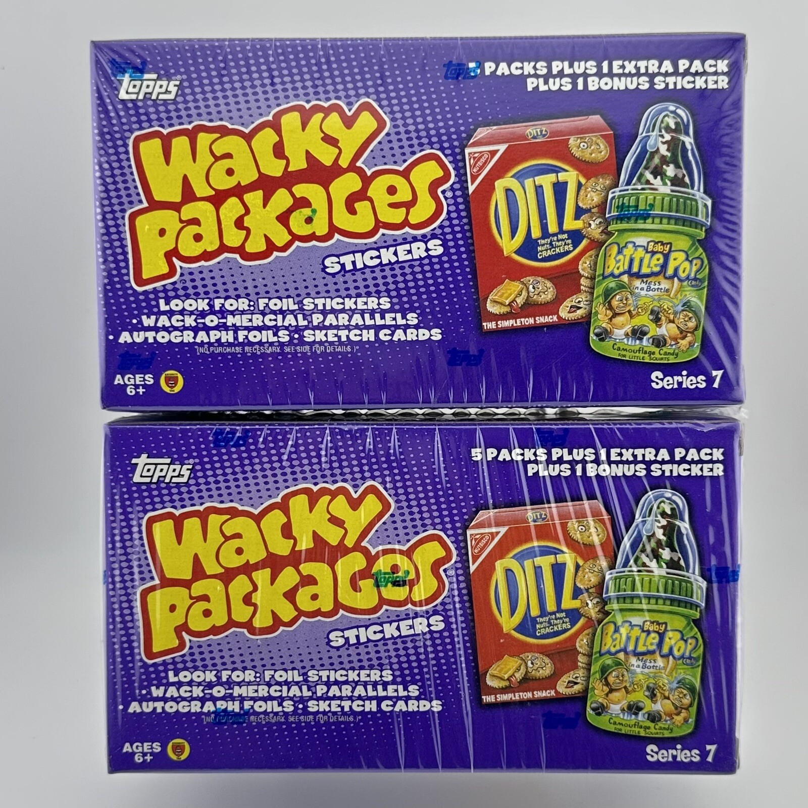 2 Sealed Blaster Box Lot WACKY PACKAGES Stickers Series 7 Topps | eBay