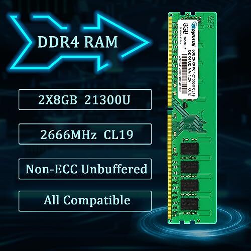 PC4-21300 DDR4 2666 16GB Kit (2x8GB) RAM PC4 21300U 2666MHZ Udimm 2Rx8 ...