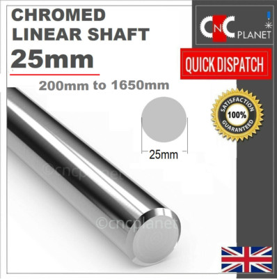 25mm Shaft Smooth Chromed Steel Linear Round bar Rail slide rod Bearing ...