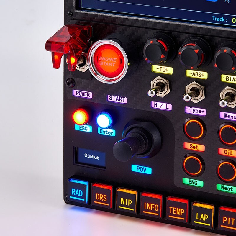SIMX V7 PRO 7" RGB Button Box Sim Racing Button Box for Thrustmaster ...