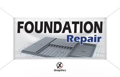 Foundation Repair for sale Vinyl Banner advertising Sign. Full color ...