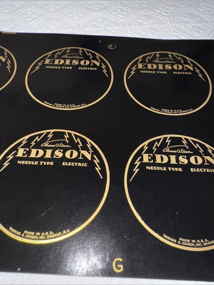 Vintage Thomas Edison Phonograph Uncut Sheet Record Labels | eBay