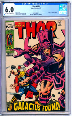 Thor 168 CGC Graded 6.0 FN Galactus Origin Marvel Comics 1969 | eBay