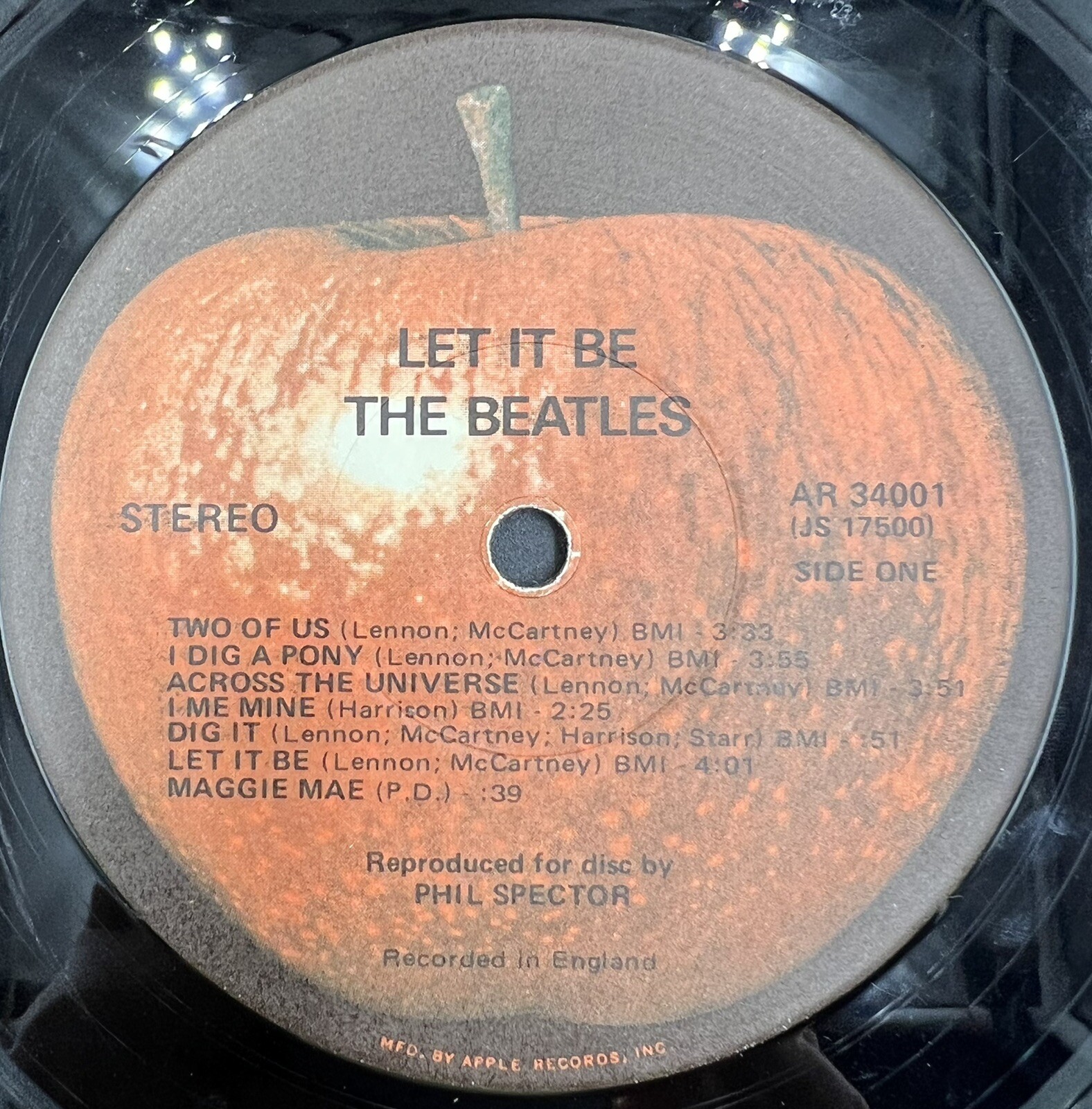 THE BEATLES Let It Be Vinyl Album LP AR 34001 RED Apple 1970 1st ...
