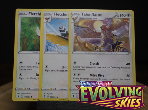 Talonflame 140/203 - Evolving Skies- Rare Pokemon Evolution Set - NM/M ...