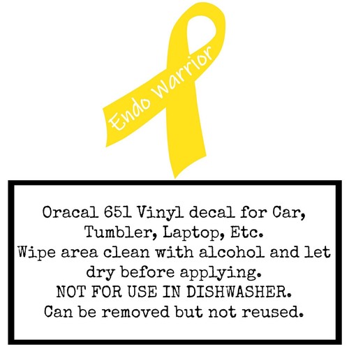 endometriosis ribbon vinyl decal car tumbler sticker oracal endo ...