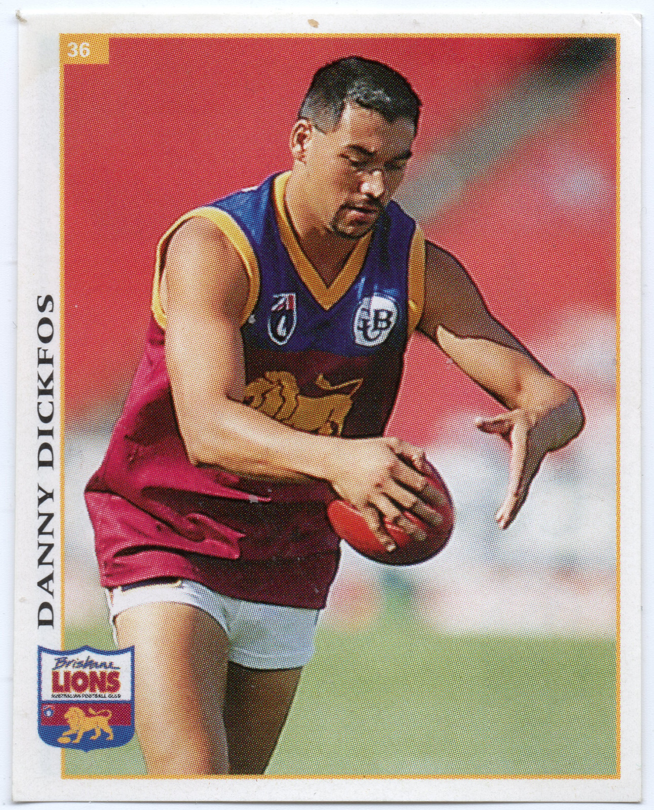 1998 AFL SELECT FOOTY STICKERS - 36 Danny DICKFOS (BRISBANE) | eBay