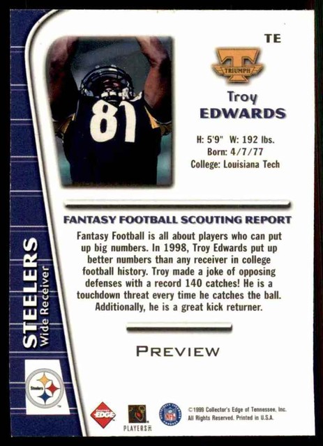 1999 Collector's Edge Triumph - Signed, Sealed & Delivered #TE Troy ...