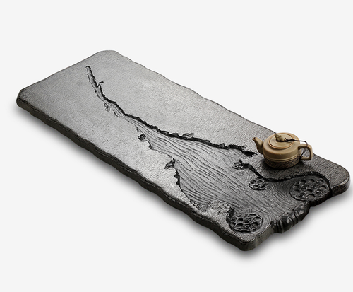 engraved stone tea tray lotus root carved handmade tea table water ...