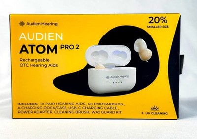 Audien Hearing Atom Pro 2 Rechargeable OTC Hearing Aids With Charging ...