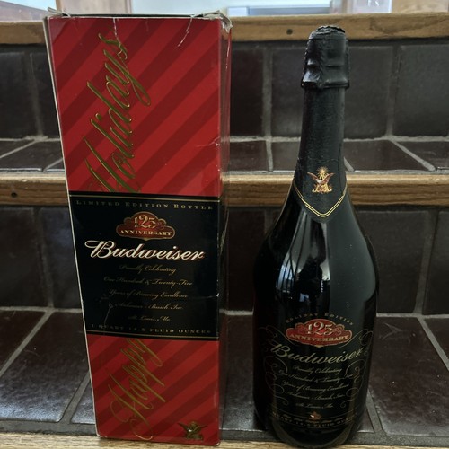 Budweiser Anheuser Bush 14.5" Glass Beer Bottle 125th Anniversary 1876 ...