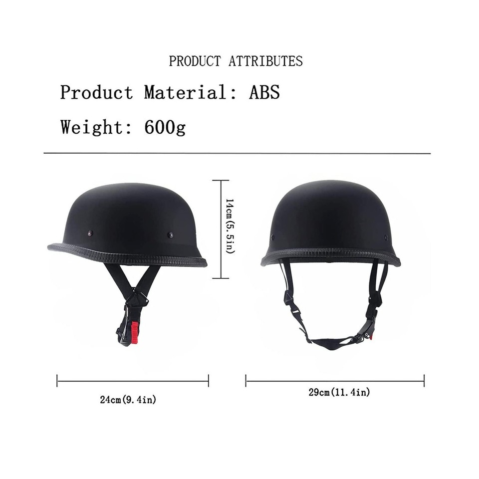 German Style Motorcycle Half Helmet Open Face Adult Men Women DOT ...