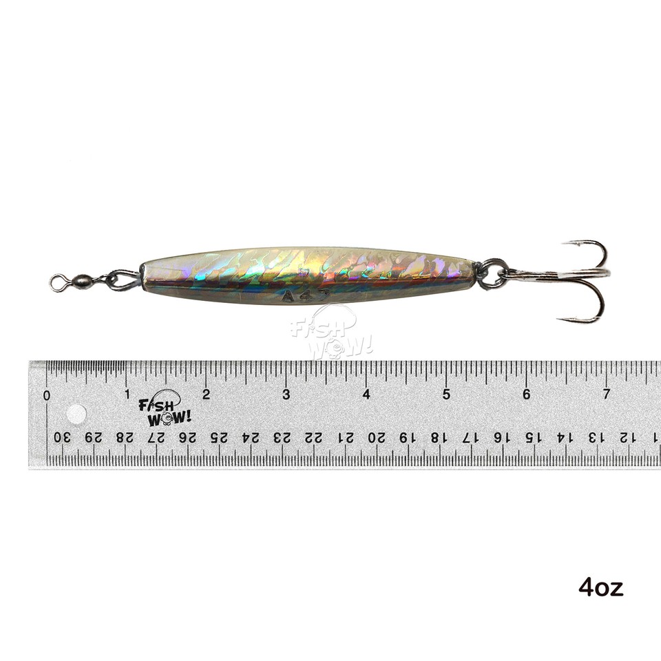 10pcs 4oz Diamond Jig Mylar Holographic Laser jigs Treble Hook trolling ...