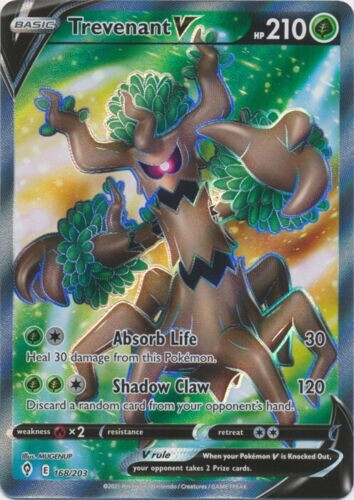 Trevenant V (Full Art) - 168/203 Evolving Skies Ultra Rare NM Pokemon ...
