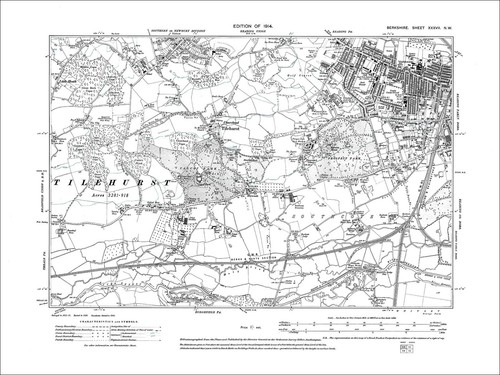 Reading (SW), Tilehurst, Southcote old map Berkshire 1913: 37NW | eBay