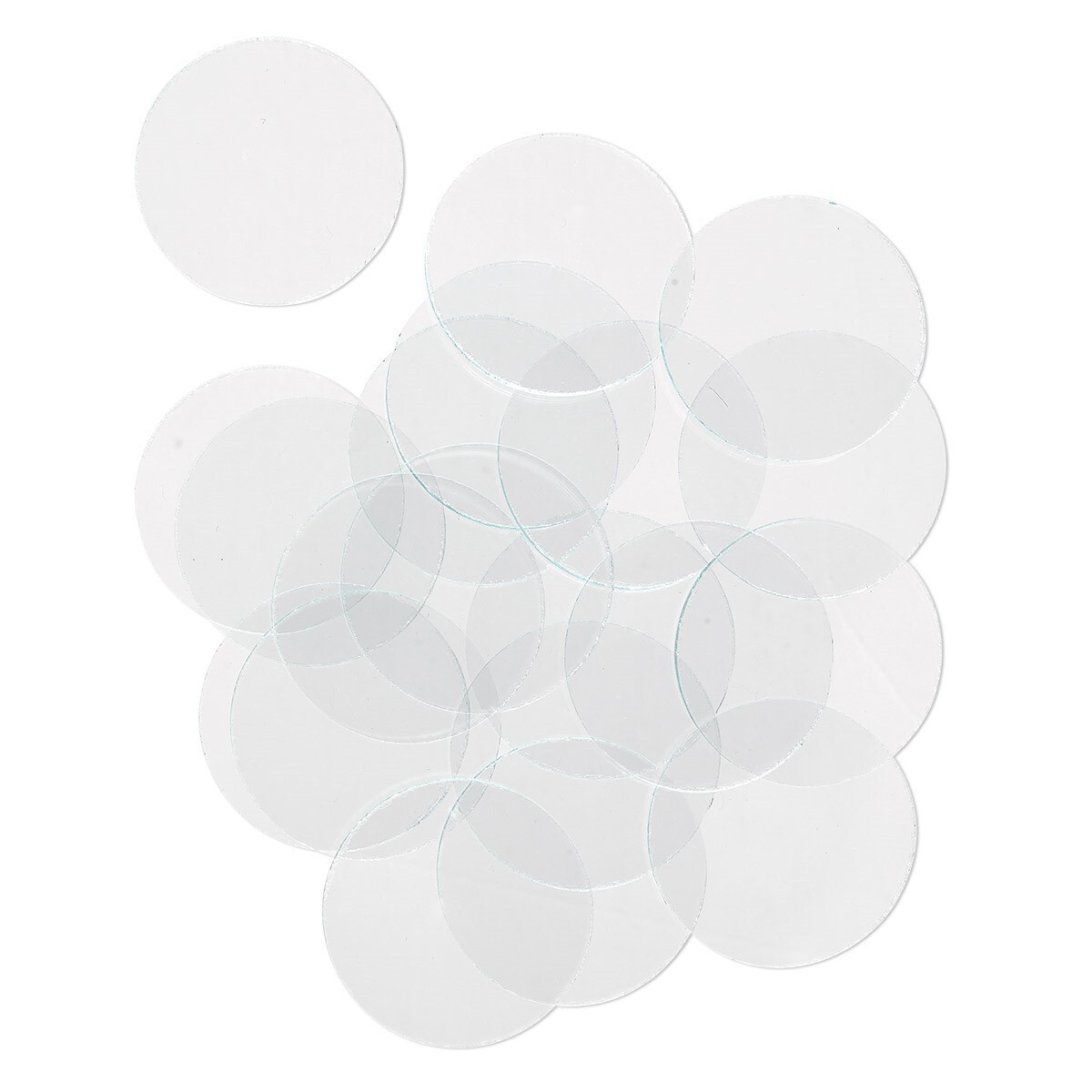 Design Glass, 20 Clear Flat 1 Inch Circles with Grounded Edges for ...