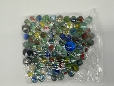 ⭐ Vintage OLD Glass WHITE Black SWIRL Splits Speckled MARBLES JOB LOT ...
