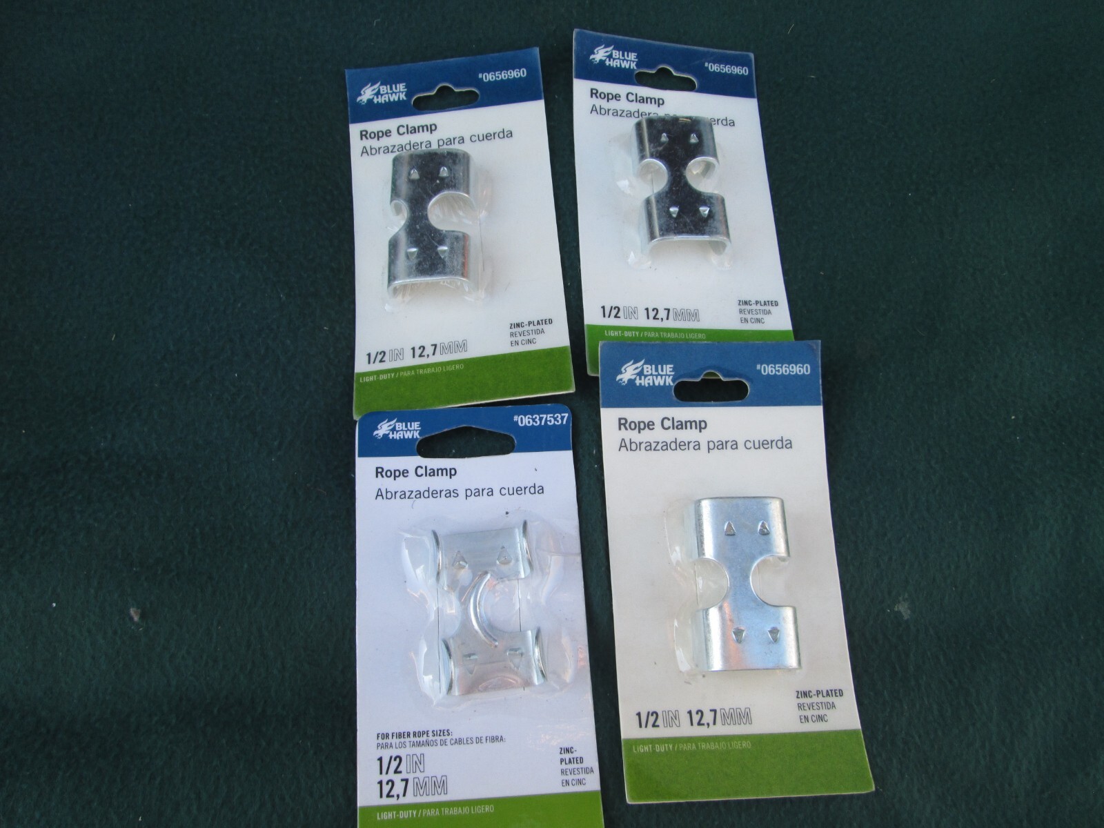 Lot Of 4 Blue Hawk Rope Clamp 1/2 In 12,7 Mm Zinc Plated | eBay