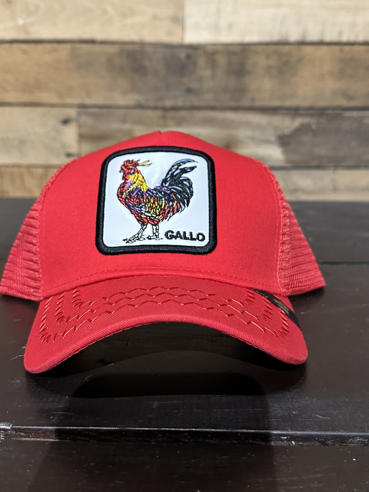 Gallo Men's OS Black Patch Red Snapback Trucker Hat Cap Rooster ...