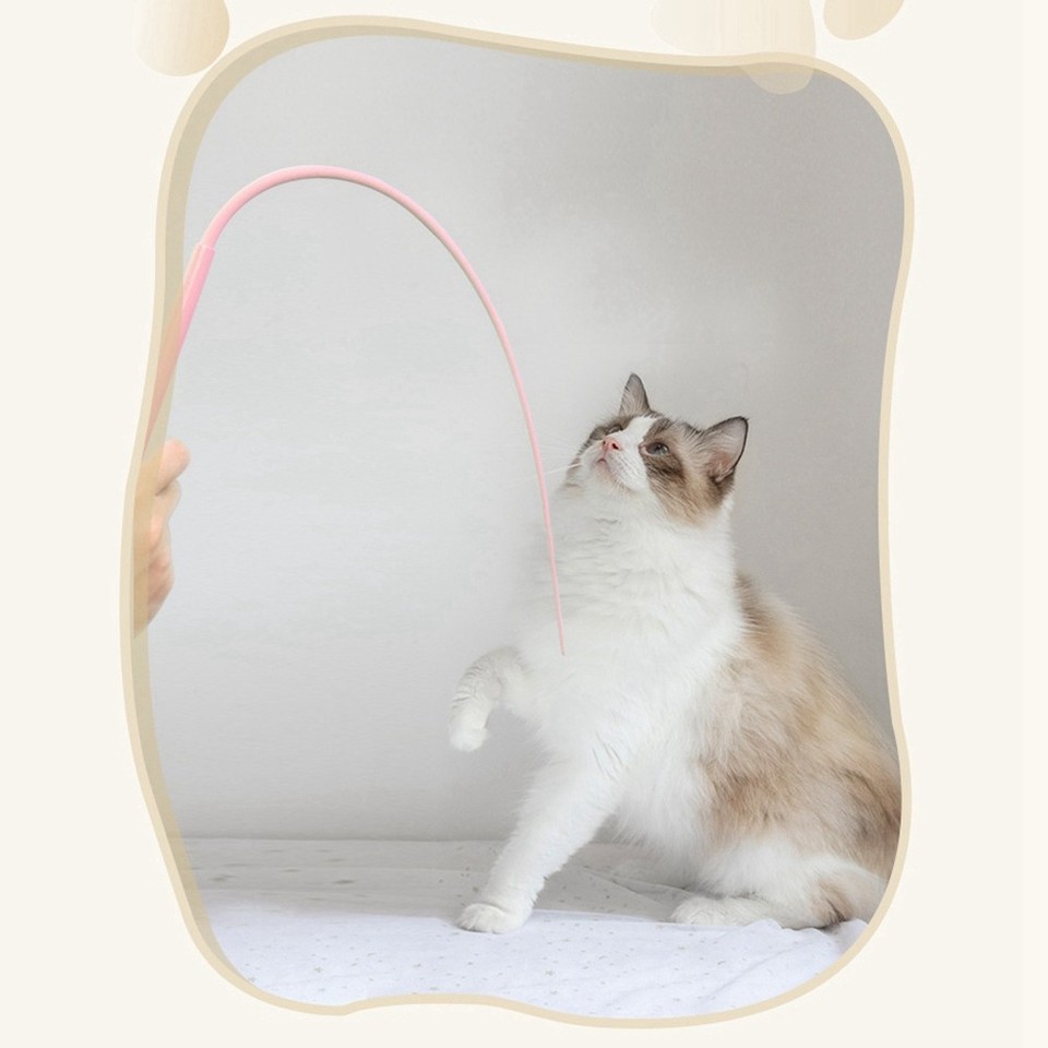 Mulated Mouse Tail Toy Teaser Funny Stick Silicone Long Tail Pet1474 ...