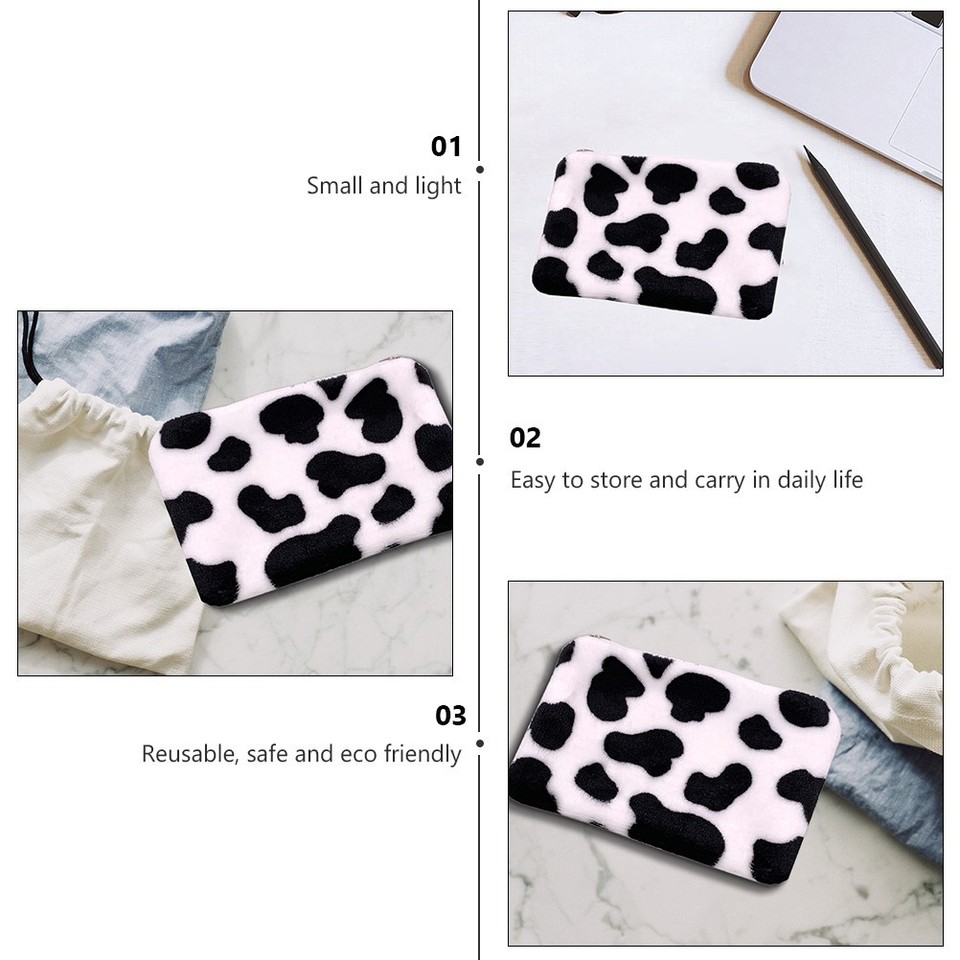 3 Pcs Cute Cow Wallet Mini Bags for Girls Plush Coin Cartoon Purse ...