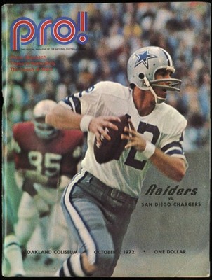 OCTOBER 1 1972 PRO! OAKLAND RAIDERS vs SAN DIEGO CHARGERS FOOTBALL ...