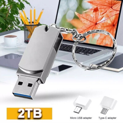 2TB TYPE-C USB Micro-USB 3 in 1 Flash Pen Drive Memory Stick For ...