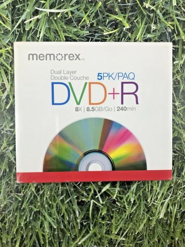 Memorex DVD+R DL Dual Layer 5 Pack New & Sealed 8x 8.5 GB 240 min Music ...