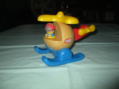 Little Tikes Push Rolling Wheels Helicopter Wood and Plastic Yellow ...