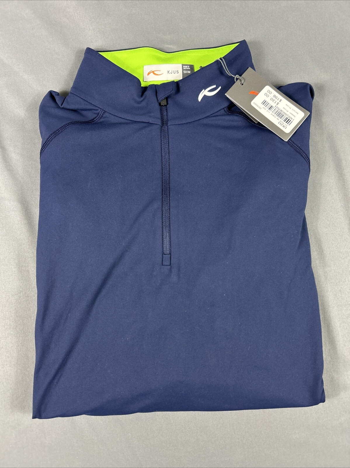 KJUS Golf Pullover 1/4 Zip Medium Navy Blue Polyester Spandex NWT MSRP ...