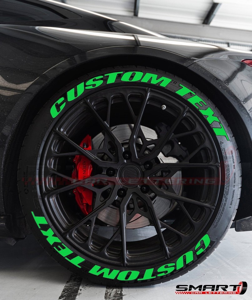 Tire Car Letter Stickers Permanent Custom White Text Decal Wheel ...