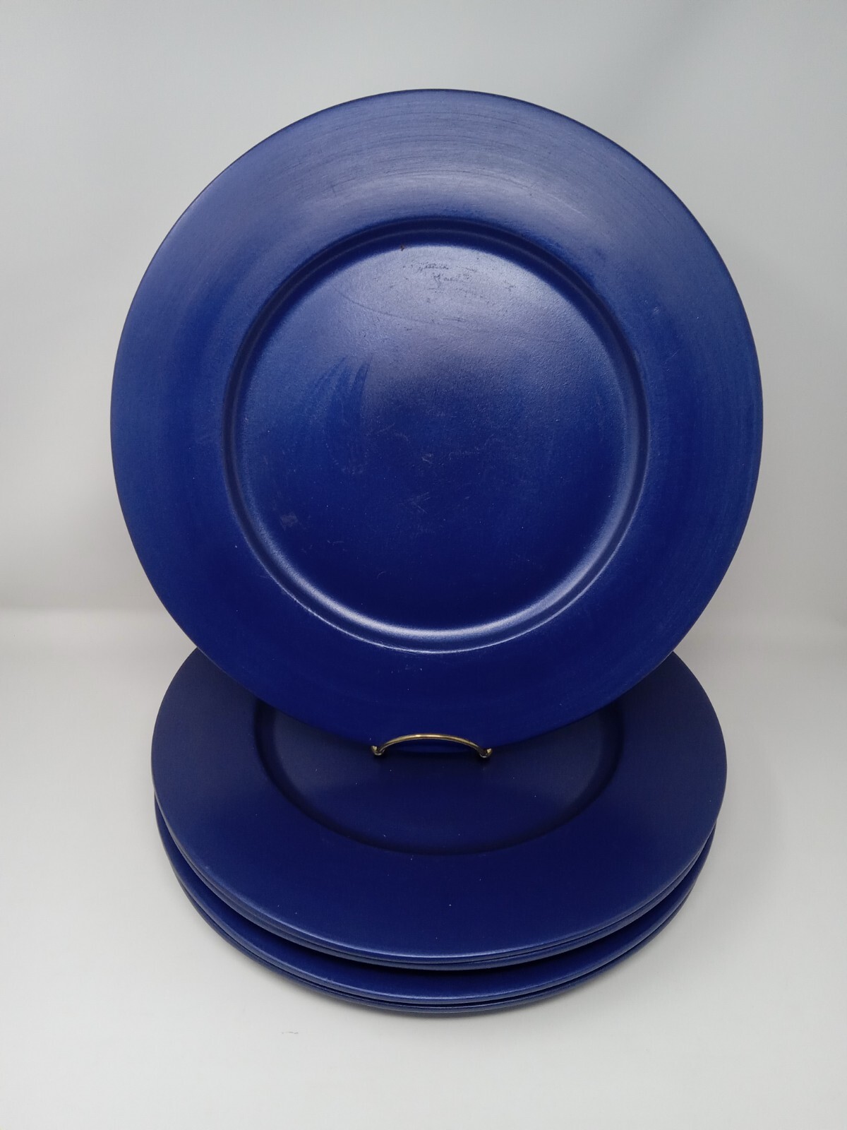 Pottery Barn Ceramiche Alpha (Italy) 13.25" Metallic Blue Chargers (5 ...