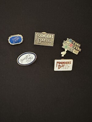 Lot 5 Vintage McDonald's Employee/partner Founders day /Misc Pins | eBay