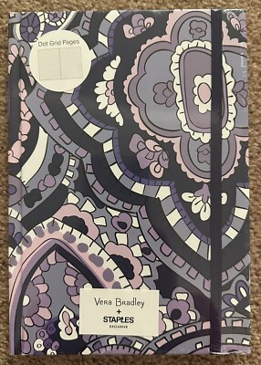 Vera Bradley Dotted Journal Deep Night Paisley Bullet Grid 184 Pages 8. ...